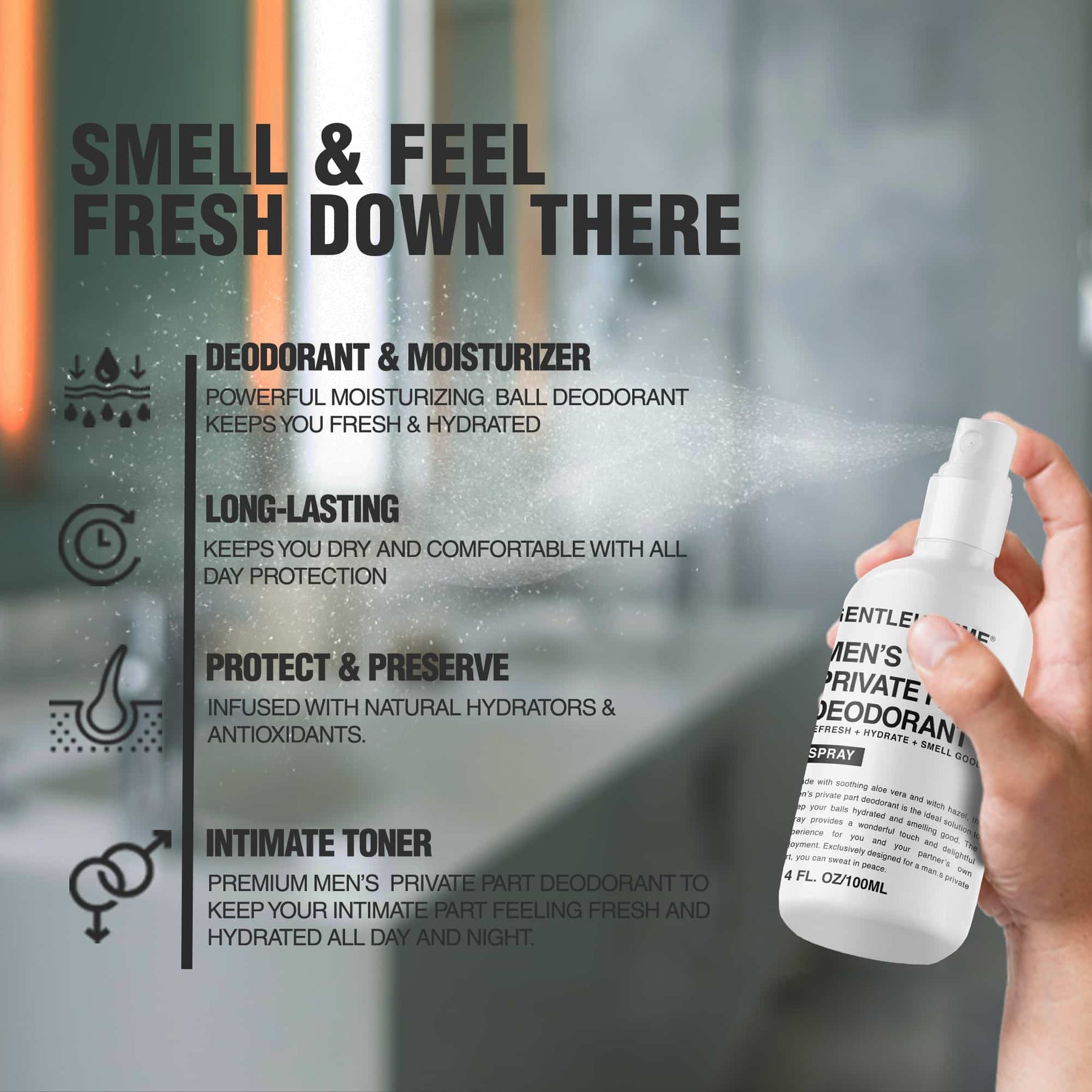 Gentlehomme Men's Private Parts Deodorant | Balls Toner